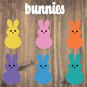Easter Peep Decals, Set of Bunny Peeps or Chick Peeps Stickers Cute ...