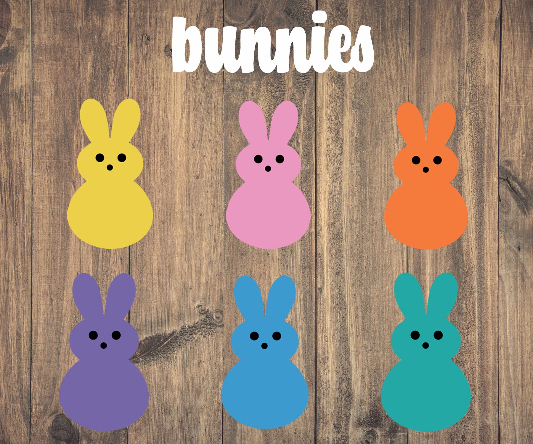 Easter Peep Decals, Set of Bunny Peeps or Chick Peeps Stickers! Cute ...
