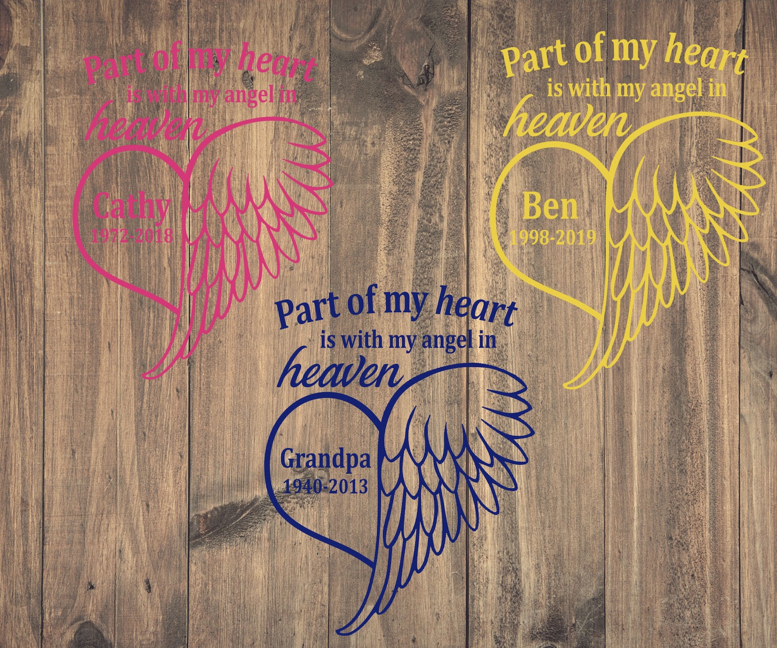 Part of My Heart is With My Angel in Heaven Vinyl Decal, Car Memorial ...