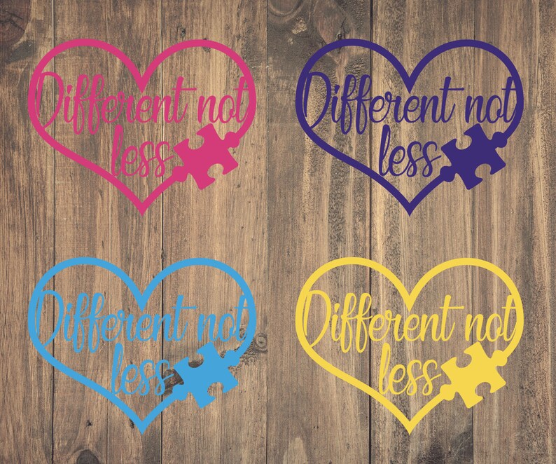 Autism Awareness Vinyl Decal Different Not Less Puzzle Piece - Etsy