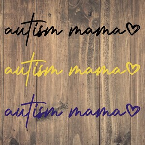 Autism Mama Heart Permanent Vinyl Decal, Autism Mom Car Decals ...