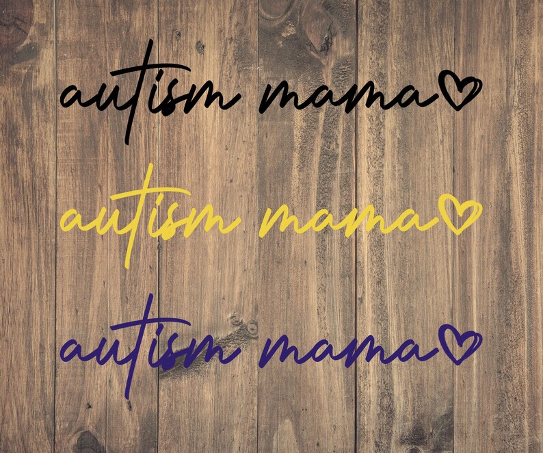 Autism Mama Heart Permanent Vinyl Decal Autism Mom Car - Etsy