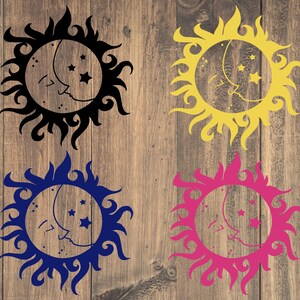 Sun and Moon Vinyl Decal Moon Face Car Window Sticker - Etsy