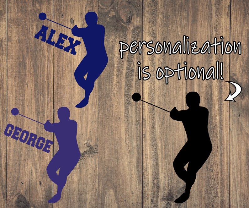 Boy Hammer Thrower Vinyl Decal, Hammer Throw Car Window Sticker, Track ...