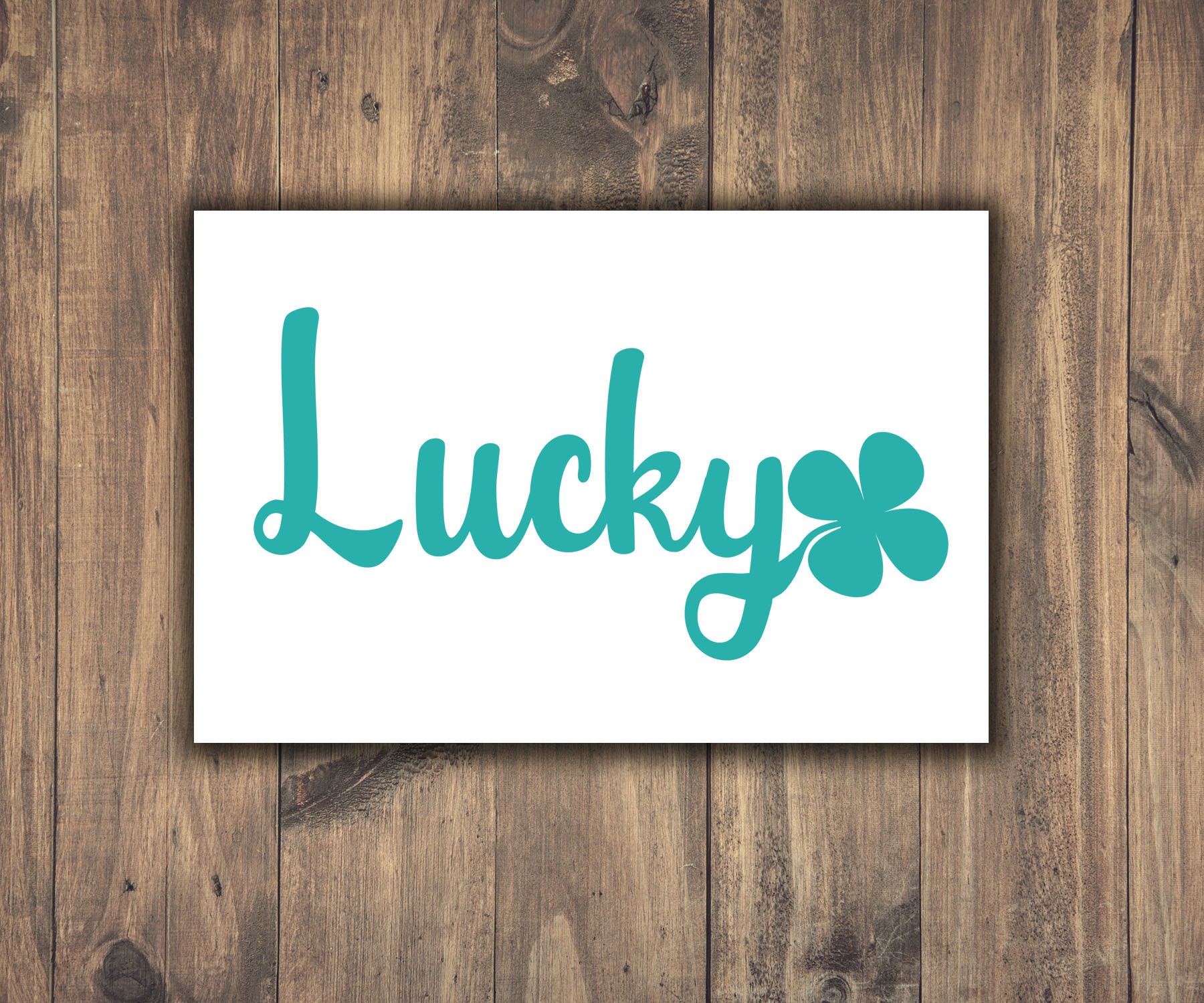 Lucky Vinyl Decal Lucky Sticker with Four Leaf Clover for St. | Etsy
