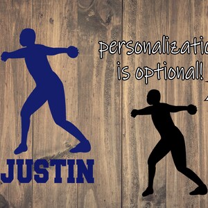 Boy Discus Thrower Vinyl Decal, Discus Throw Car Window Sticker, Track ...