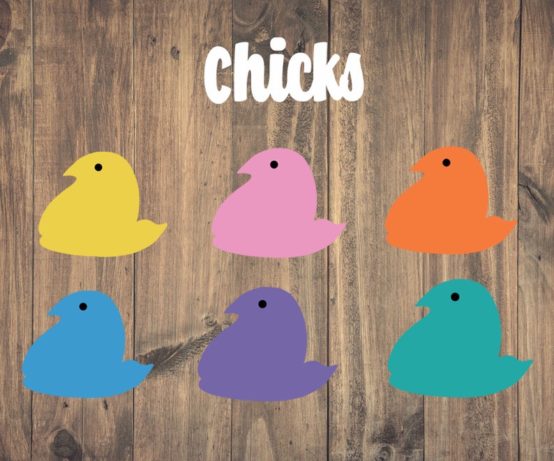 Easter Peep Decals Set of Bunny Peeps or Chick Peeps - Etsy