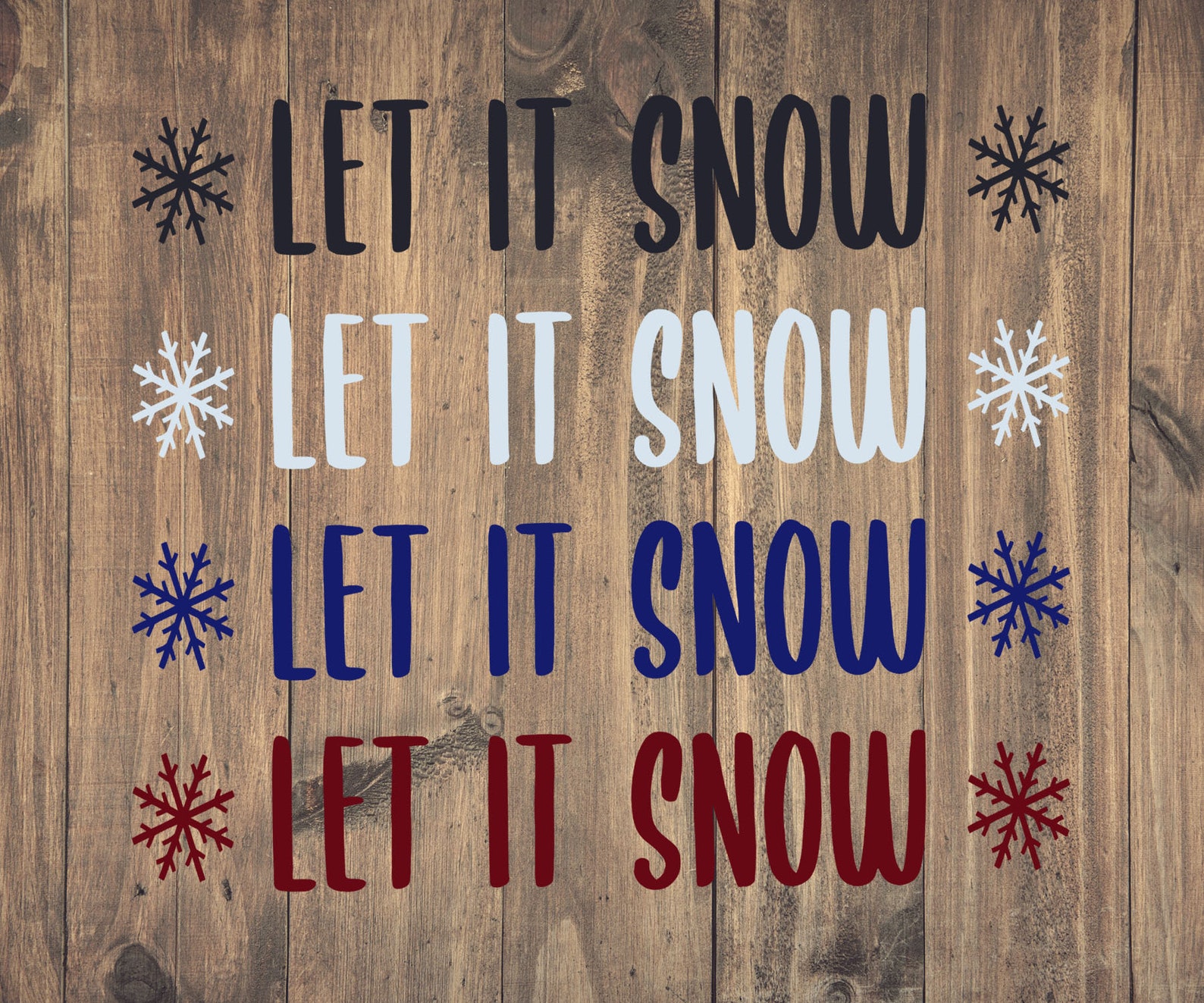 Let It Snow Vinyl Decal Winter Sticker for Christmas | Etsy