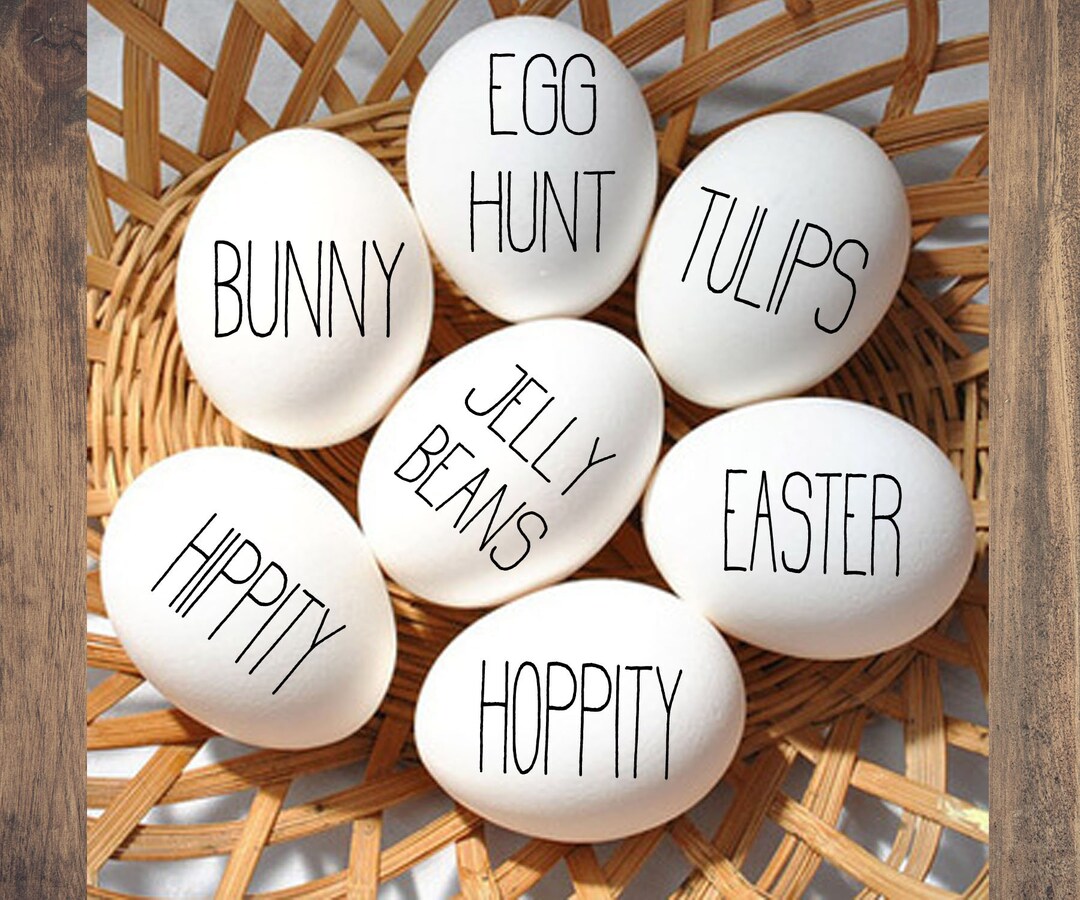 Rae Dunn Inspired Easter Egg Decals, Stickers for Easter Egg Decorating ...