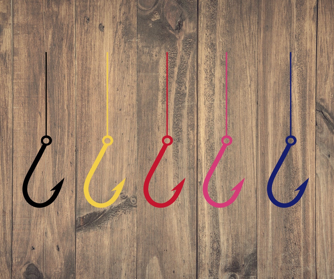 Fish Hook Vinyl Decal Fishing Car Window Sticker Fisherman - Etsy