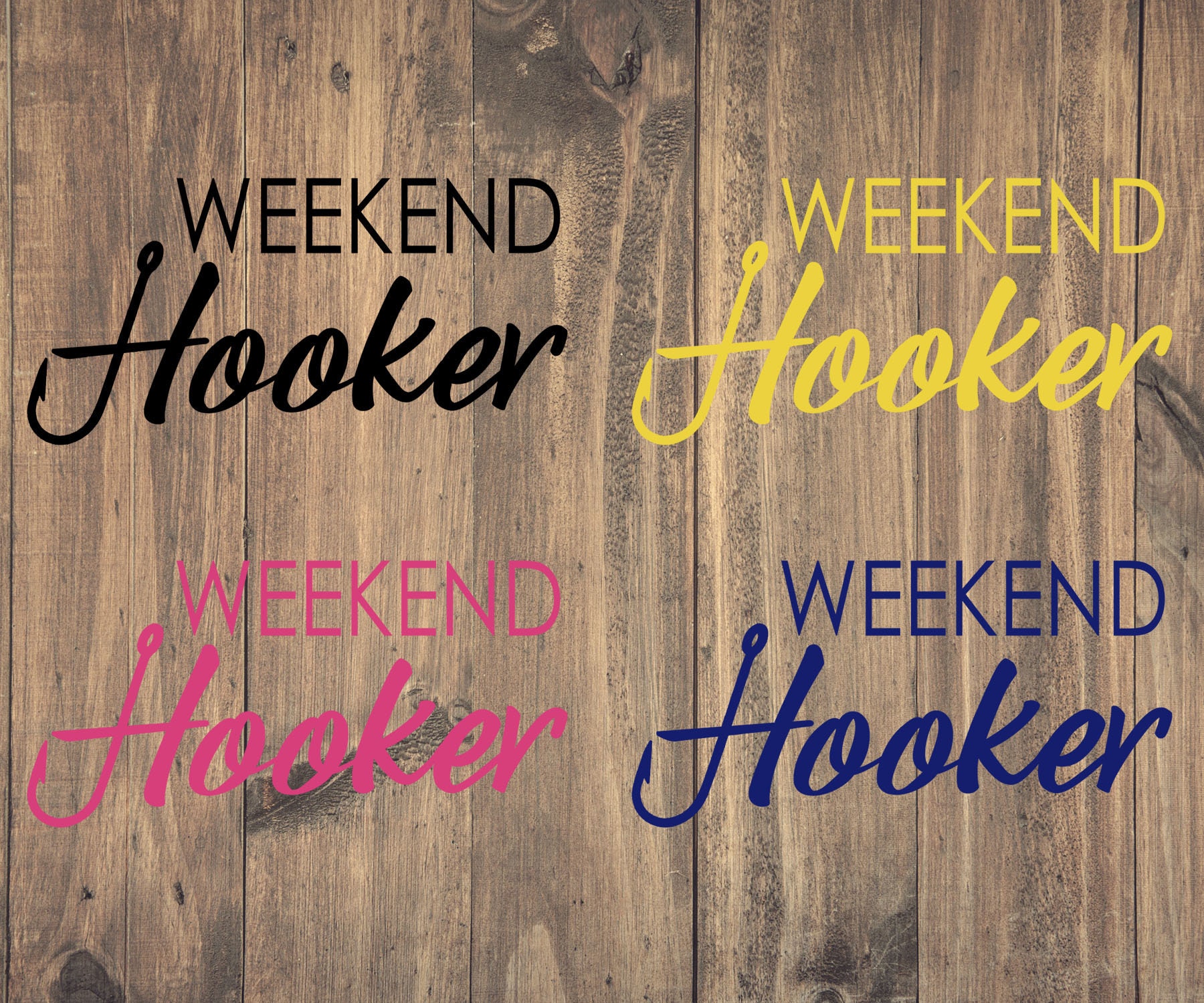 Weekend Hooker Decal Funny Fishing Sticker Fish Car Window | Etsy