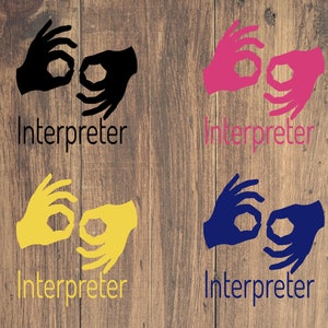 Sign Language Interpreter Vinyl Decal, Sign Language Hands for Car ...
