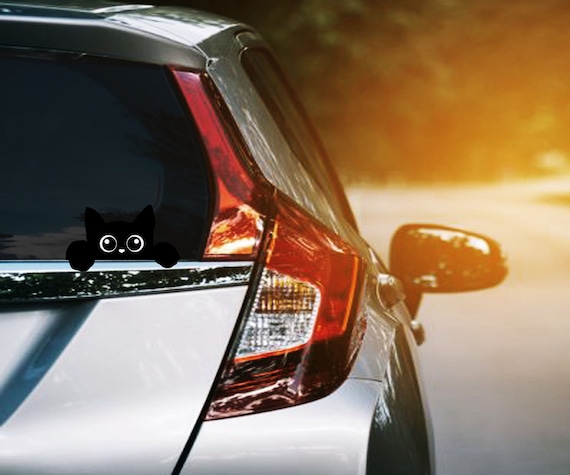 Cute Peeking Cat Car Window Sticker Kawaii Kitten Decal | Etsy