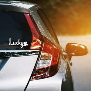 Lucky Vinyl Decal, Lucky Sticker With Four Leaf Clover for St. Patrick ...