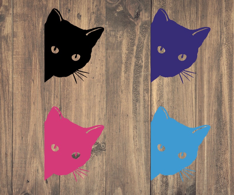 Funny Cat Vinyl Decal, Peeking Cat Car Window Sticker, Funny Gift for ...