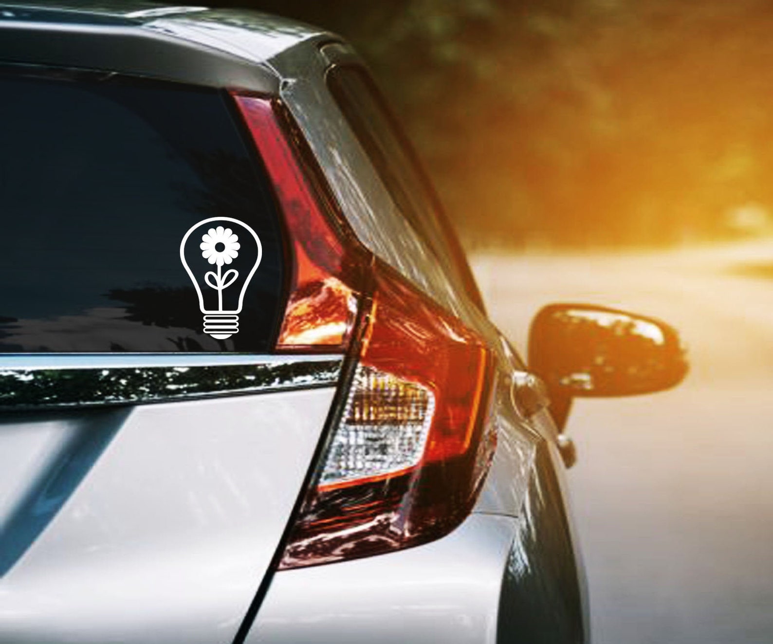 Lightbulb Flower Decal, Bright Idea Sticker, Gardener Car Window ...