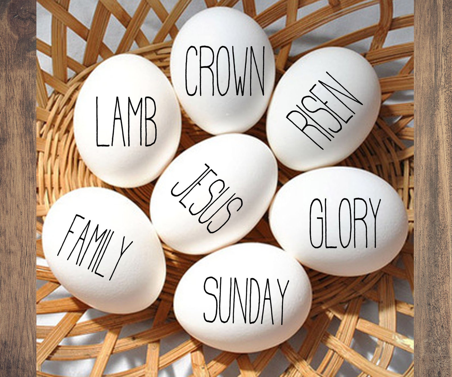 Rae Dunn Inspired Easter Egg Decals, Stickers for Easter Egg Decorating ...