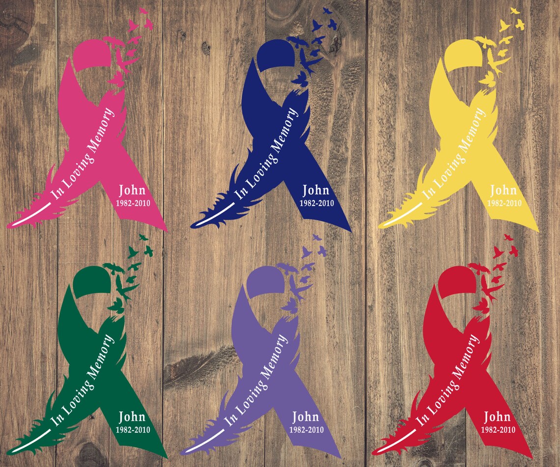 Custom Memorial Awareness Ribbons Personalized Name and Dates - Etsy