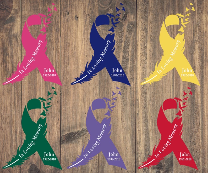 Custom Memorial Awareness Ribbons Personalized Name and Dates - Etsy
