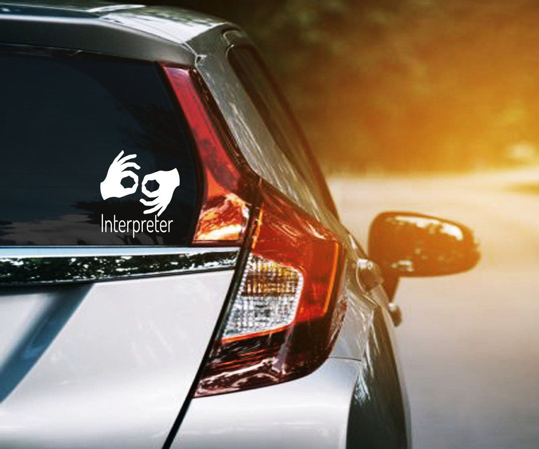 Sign Language Interpreter Vinyl Decal, Sign Language Hands for Car ...