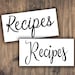 Recipes Vinyl Decal, Recipe Book Sticker, Decals for Kitchen Craft ...