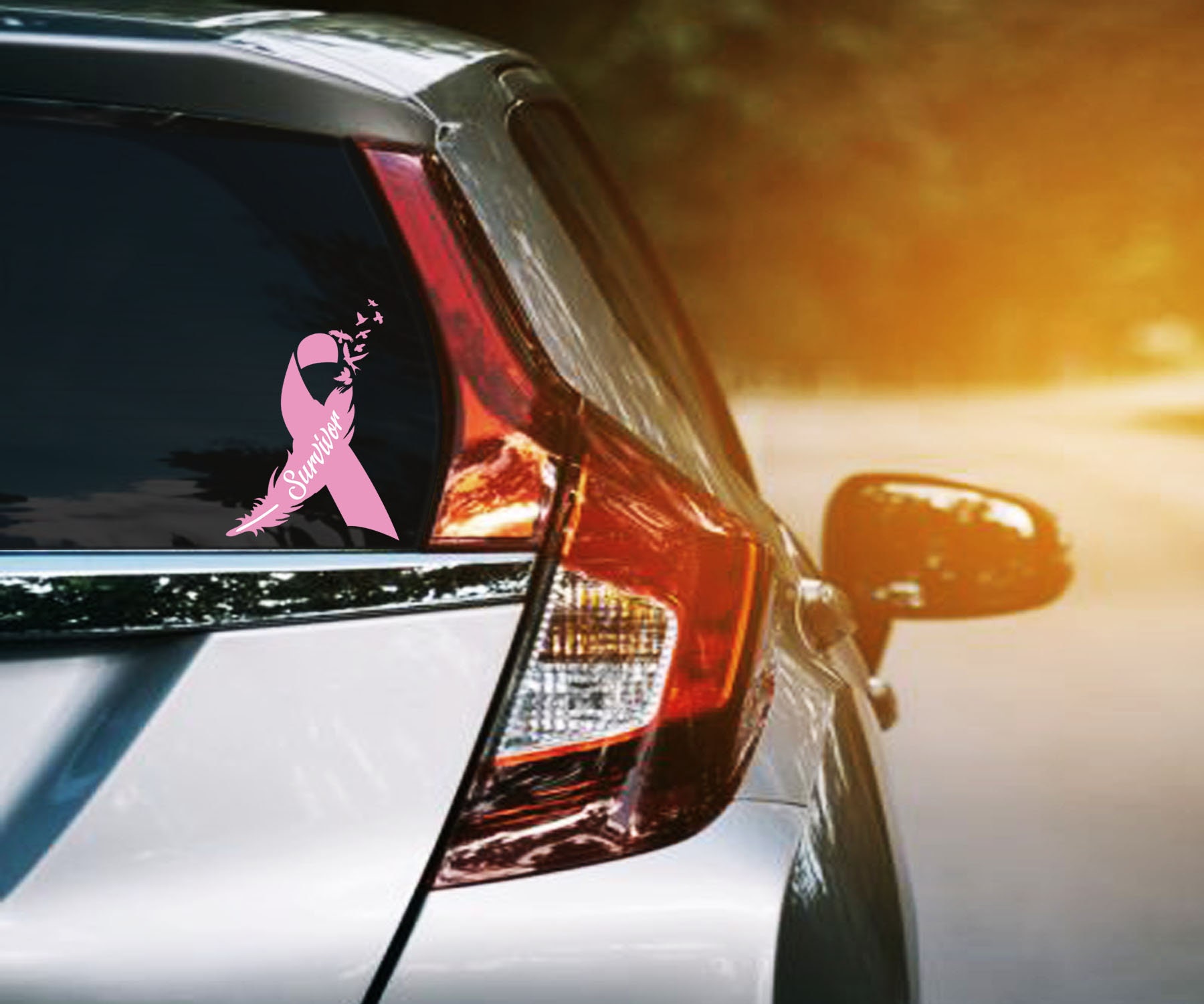 Breast Cancer Awareness Ribbon Decal for Car Window & More, Pink Breast ...