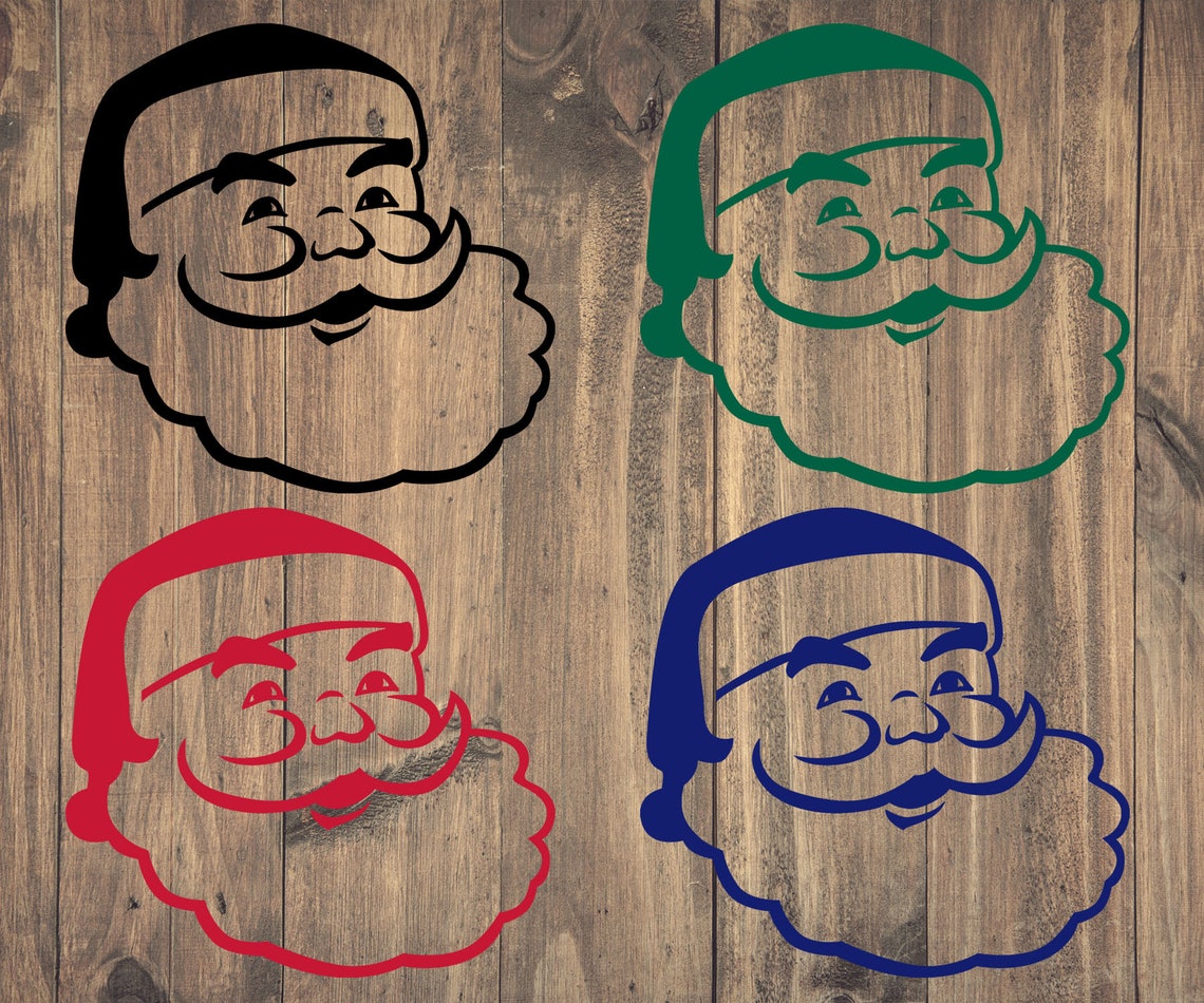 Santa Face Vinyl Decal, Christmas Decals for Holiday DIY Craft Projects ...