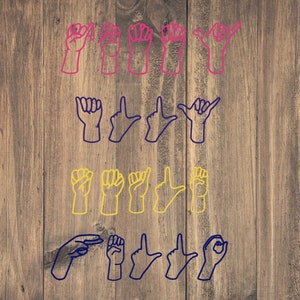 American Sign Language Alphabet Vinyl Decals, Sign Language Teacher ...