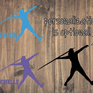 Girl Javelin Thrower Vinyl Decal, Javelin Throw Car Window Sticker ...