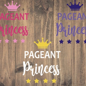 Pageant Princess Vinyl Decal, Pageant Crown Car Window Sticker, Pageant ...