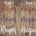 Recipes Vinyl Decal, Recipe Book Sticker, Decals for Kitchen Craft ...