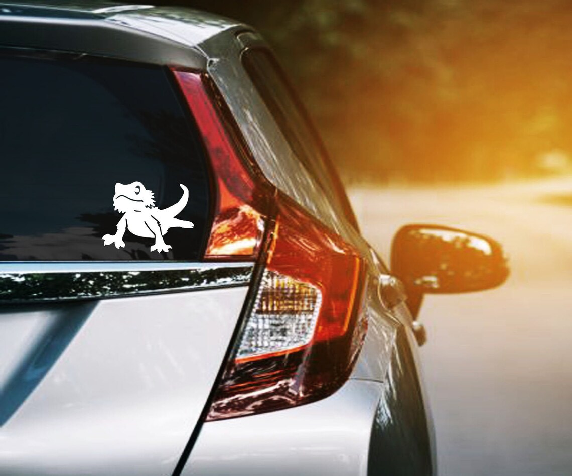 Cute Bearded Dragon Vinyl Decal Lizard Car Window Sticker | Etsy