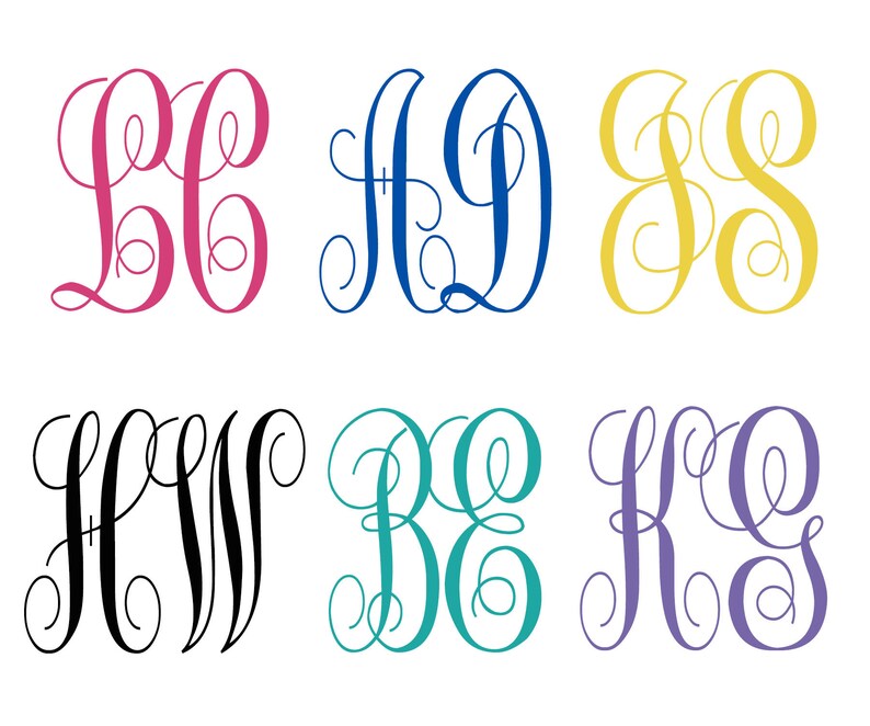 Two Letter Monogram Car Window Sticker Personalized Name - Etsy