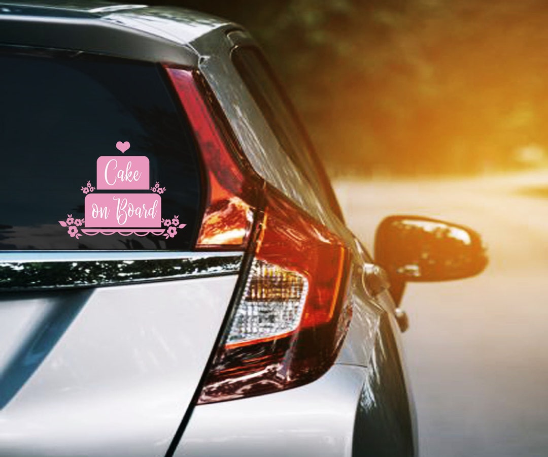 Cake on Board Vinyl Decal for Business Truck Van, Car Window Sticker ...