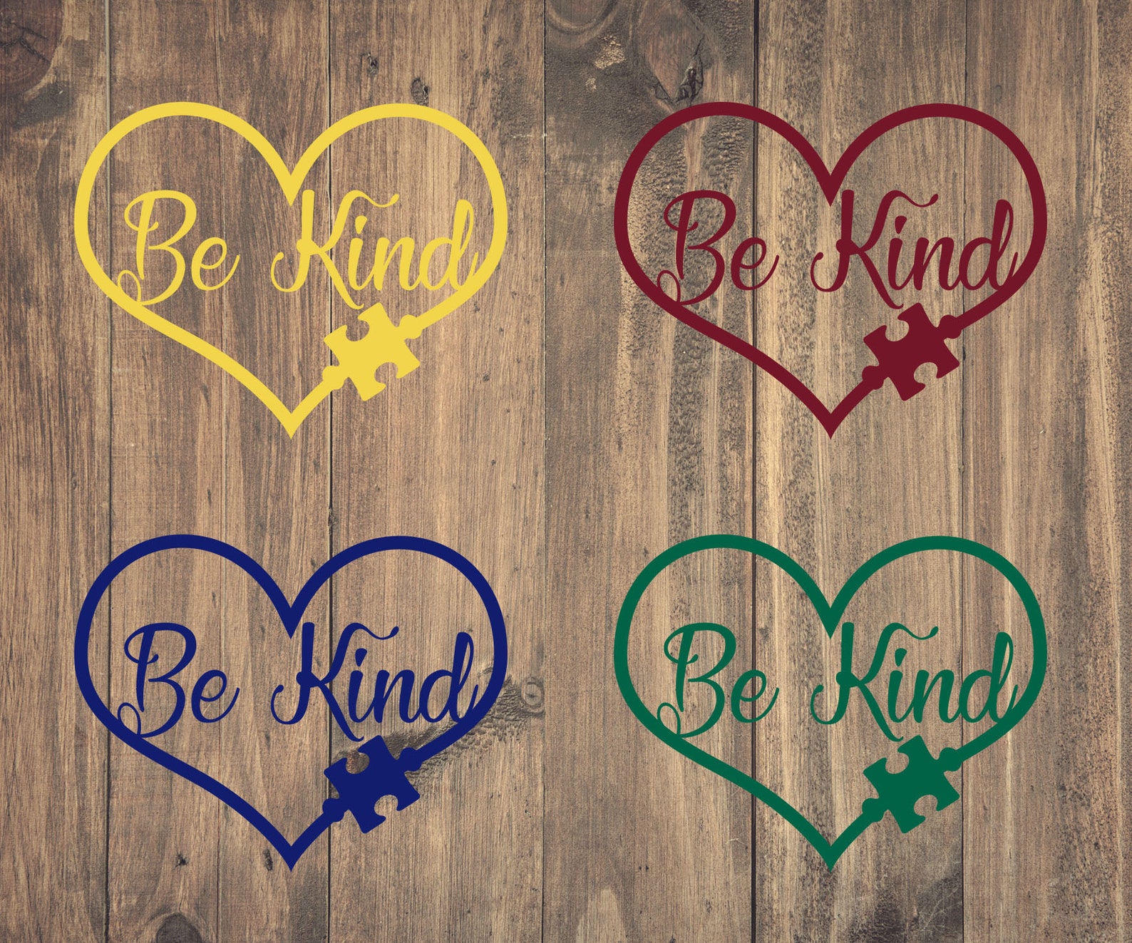 Be Kind Autism Vinyl Decal, Autistic Puzzle Piece Car Window Sticker ...