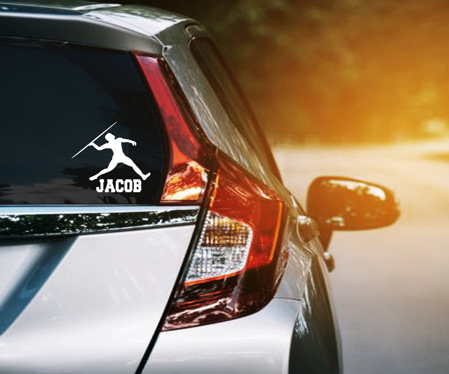Boy Javelin Thrower Vinyl Decal, Javelin Throw Car Window Sticker ...
