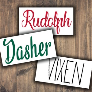 Rae Dunn Inspired Christmas Vinyl Decals, Santa's Reindeer Names Decals ...
