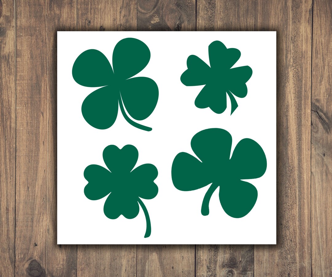 Four Leaf Clover Vinyl Decal, St. Patrick's Day Shamrock Stickers, 4 ...
