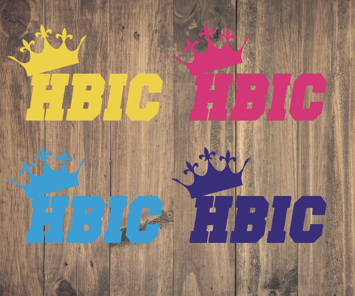 Head B*tch in Charge Vinyl Decal, HBIC Car Window Sticker, Girl Boss ...