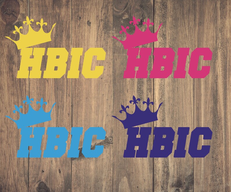 Head B*tch in Charge Vinyl Decal, HBIC Car Window Sticker, Girl Boss ...