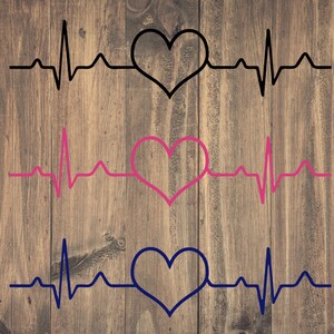 Heartbeat Rhythm Vinyl Decal, Medical Professional Car Window Sticker ...