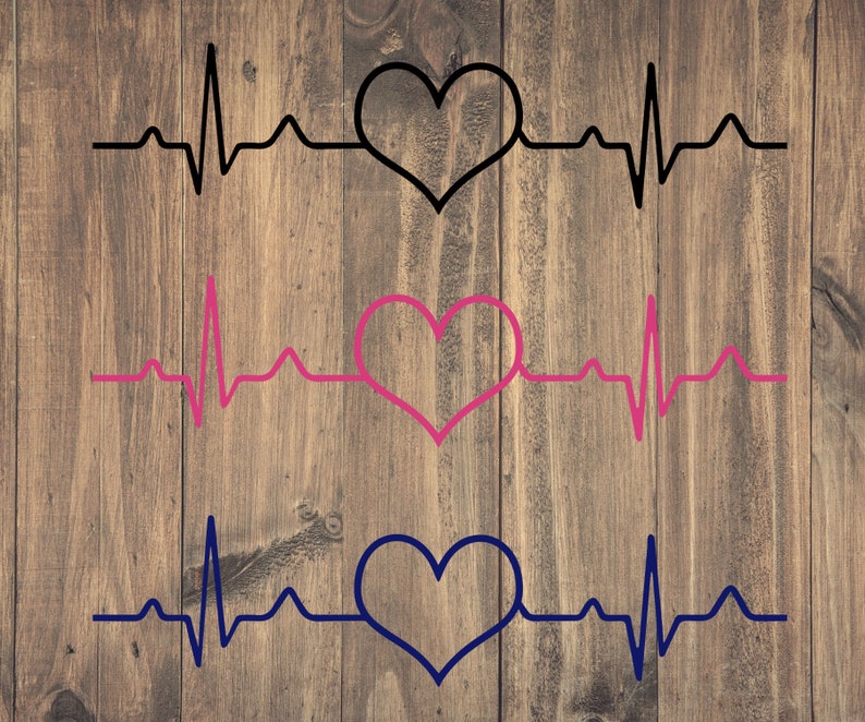 Heartbeat Rhythm Vinyl Decal, Medical Professional Car Window Sticker ...