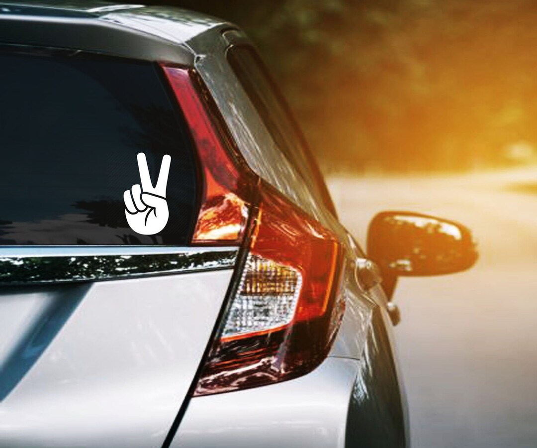 Hand Peace Sign Vinyl Decal, Peace Car Window Sticker, Be Kind, Surfer ...