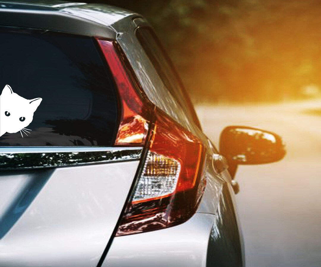 Funny Cat Vinyl Decal, Peeking Cat Car Window Sticker, Funny Gift for ...