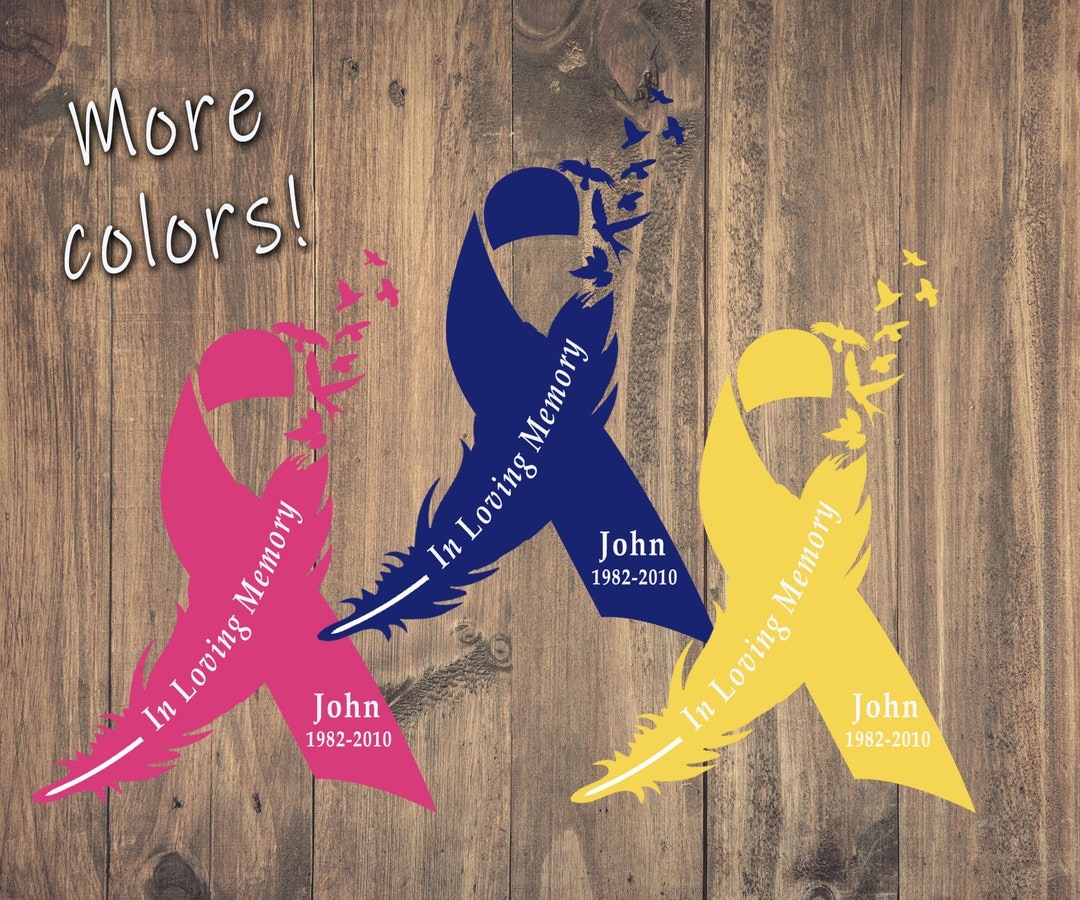 Custom Memorial Awareness Ribbons, Personalized Name and Dates in ...