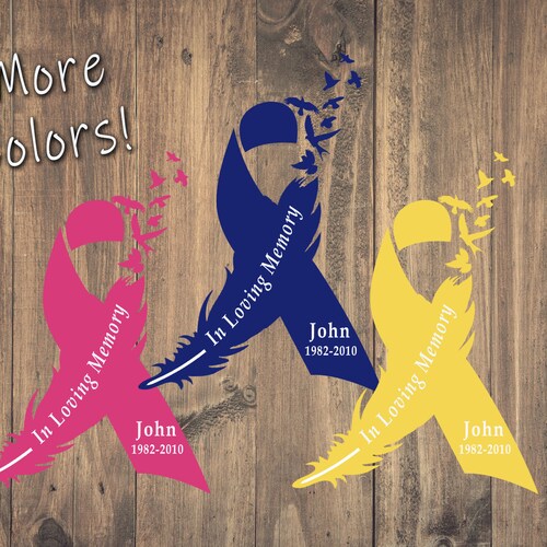 Custom Memorial Awareness Ribbons Personalized Name and Dates | Etsy