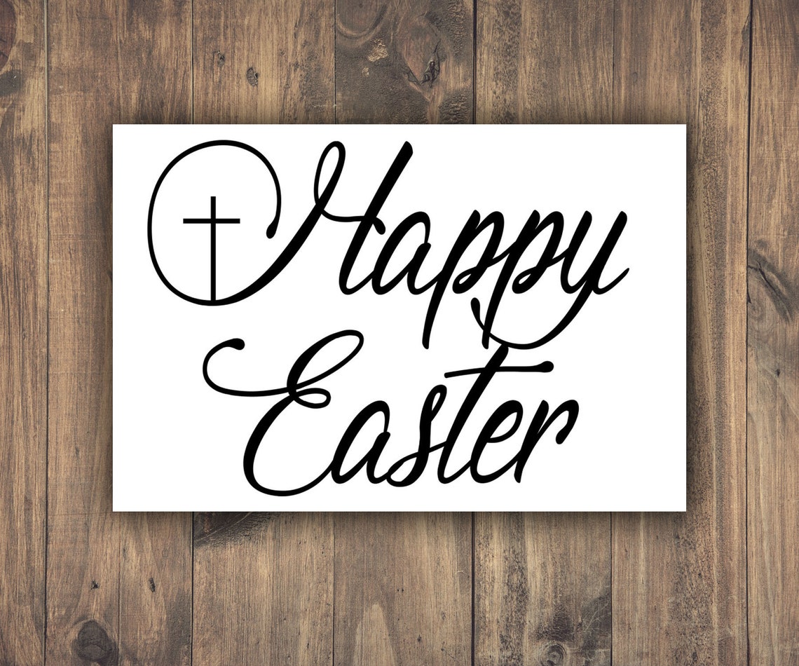 Happy Easter Vinyl Decal, Easter Decal With Cross, He is Risen ...