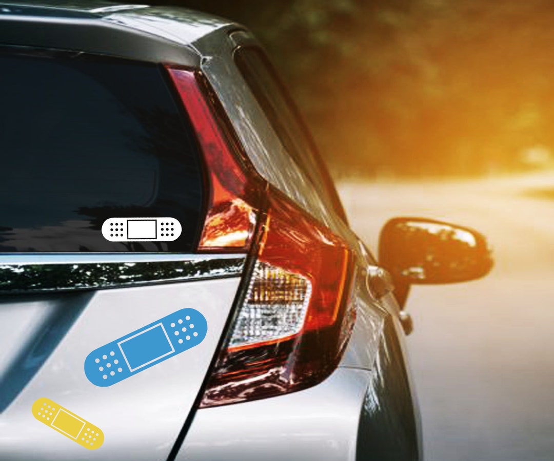 Funny Car Vehicle Band Aid Decals, Vinyl Bandaid Stickers for Smaller ...