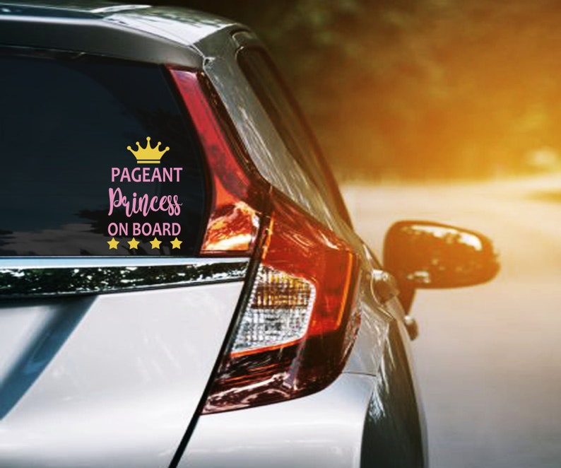 Pageant Princess on Board Vinyl Decal Princess Crown Car - Etsy