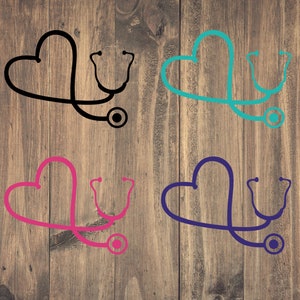 Stethoscope Heart Vinyl Decal, Nurse Car Window Sticker, Gifts for RN ...